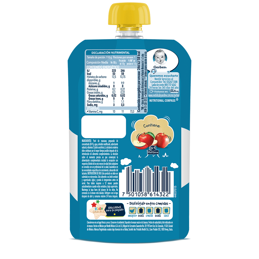 Gerber® Junior Pouch Manzana 110g | Nestlé FamilyNes